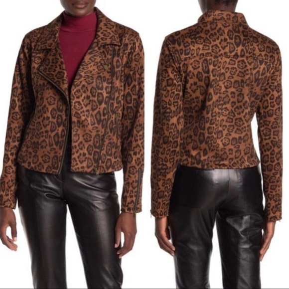Sanctuary | Jackets & Coats | Sanctuary Leopard Print Moto Jacket Nwot ...